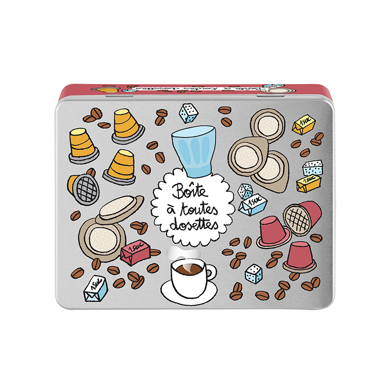Boîte à Dosettes de café Zinc